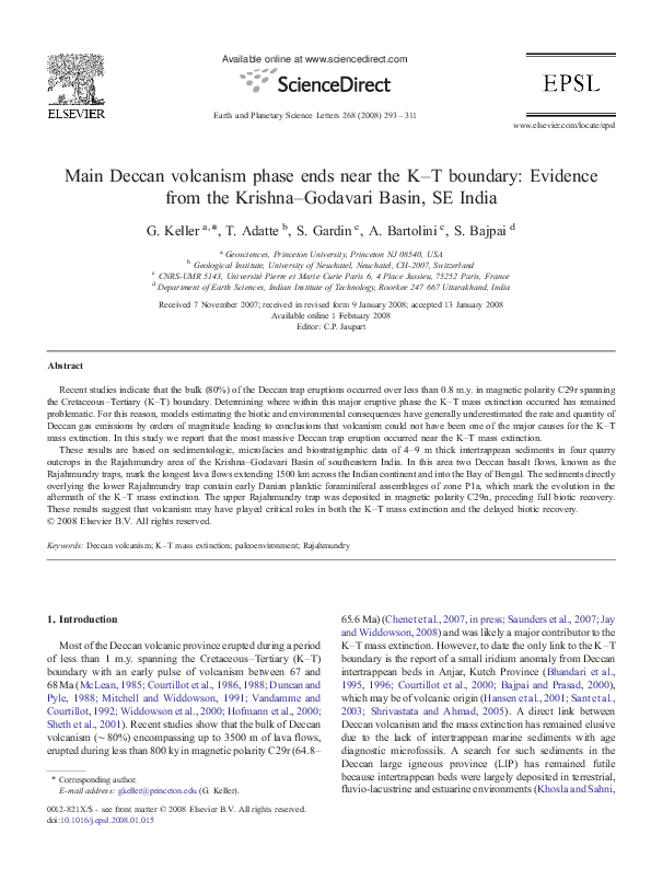 (PDF) Main Deccan volcanism phase ends near the K–T boundary: Evidence ...