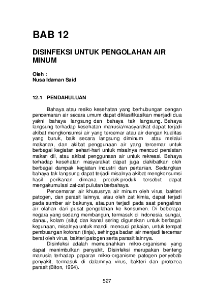 (PDF) BAB 12 - DISINFEKSI UNTUK PENGOLAHAN AIR MINUM