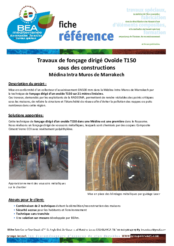 (PDF) BEAM fiche REFERENCES foncage T150 MARRAKECH