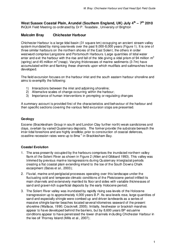 (PDF) Chichester Harbour and East Head Spit Field Guide