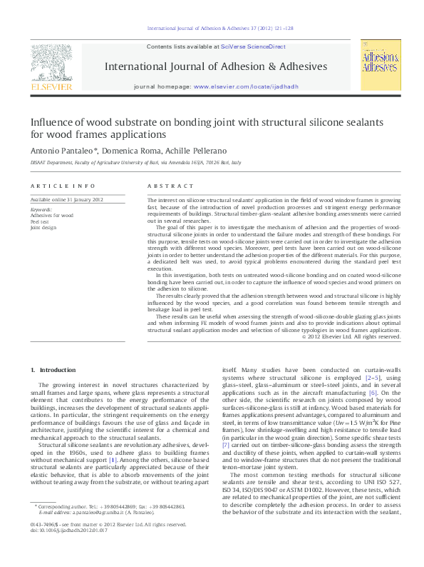 (PDF) Influence of wood substrate on bonding joint with structural ...