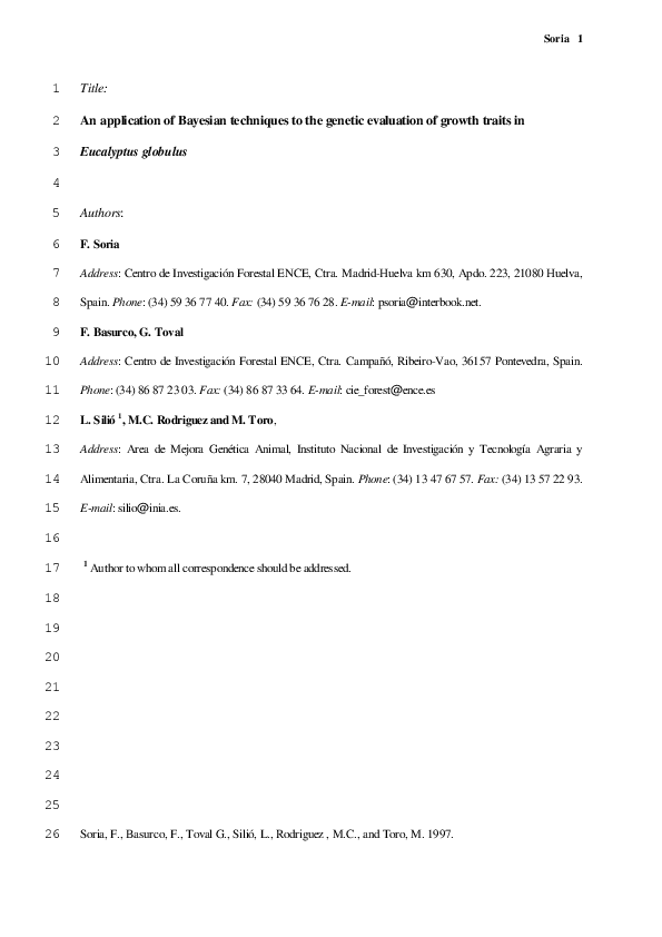 Pdf An Application Of Bayesian Techniques To The Genetic Evaluation