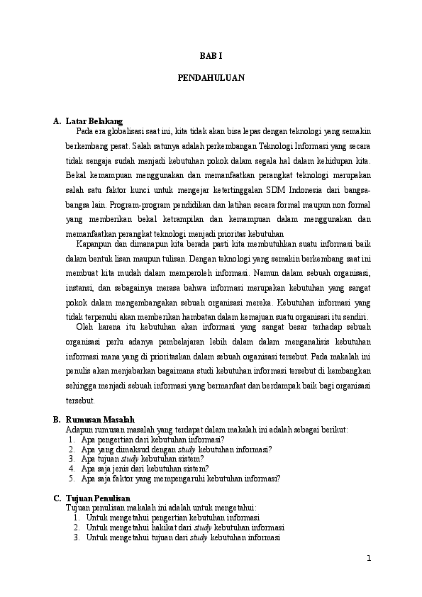(DOC) Studi analisis Kebutuhan informasi