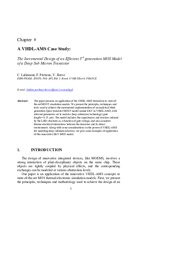 (PDF) A VHDL-AMS Case Study: The Incremental Design of an Efficient 3rd ...