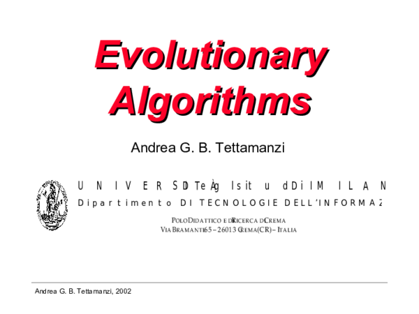 (PPT) Evolutionary Algorithms
