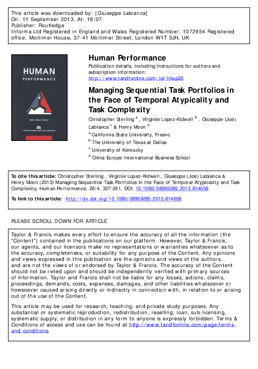 (PDF) Managing Sequential Task Portfolios in the Face of Temporal Atypicality and Task Complexity
