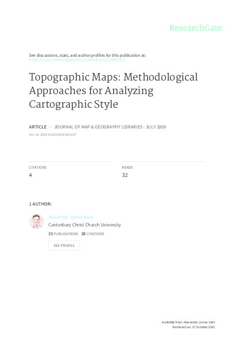 (PDF) Topographic Maps: Methodological Approaches for Analyzing ...