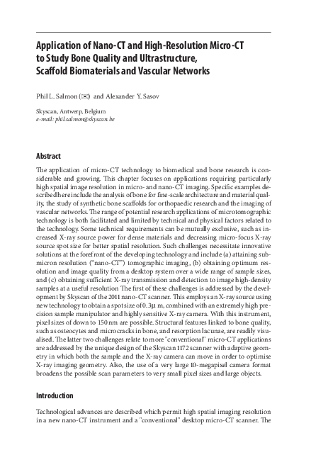 (PDF) Application of Nano-CT and High-Resolution Micro-CT to Study Bone ...