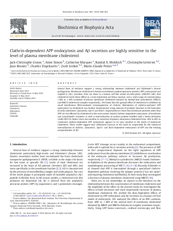 (PDF) High membrane cholesterol enlarges early endosomes and increases ...