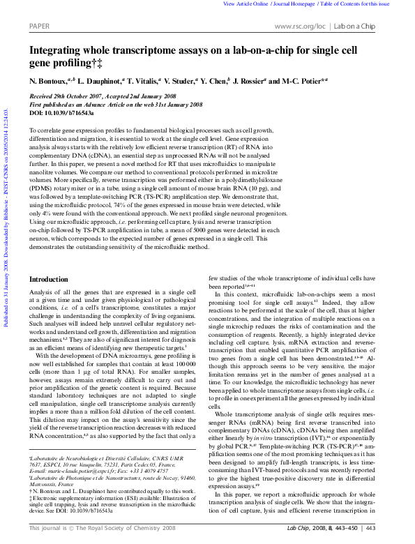 (PDF) Integrating whole transcriptome assays on a lab-on-a-chip for ...