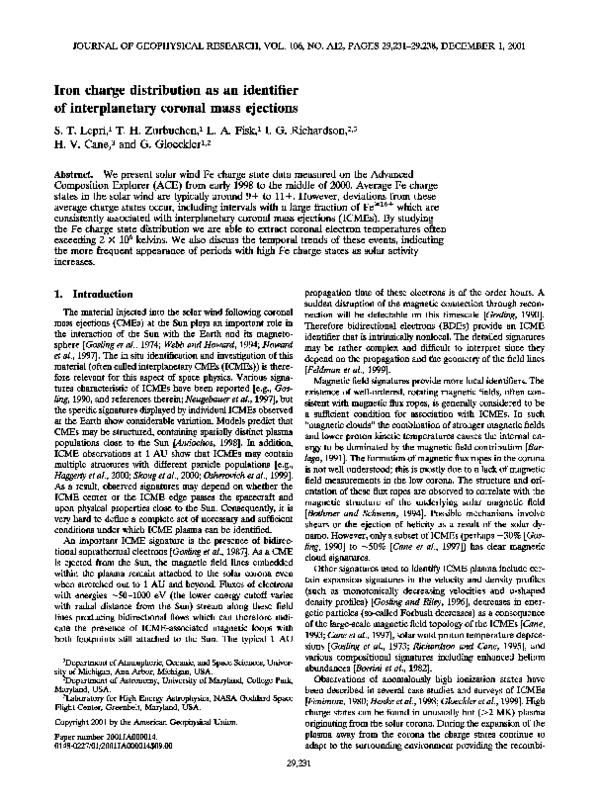(PDF) Iron charge distribution as an identifier of interplanetary ...