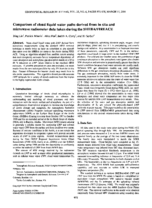 (PDF) Comparison of cloud liquid water paths derived from in situ and microwave radiometer data ...