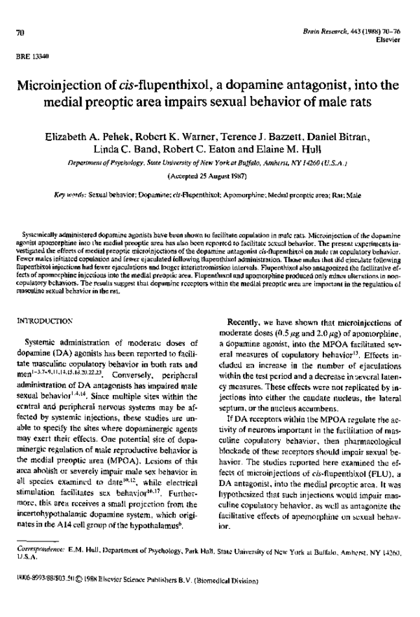(PDF) Effects of morphiceptin in the medial preoptic area on male ...