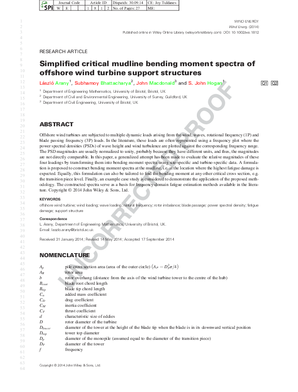 (PDF) Simplified critical mudline bending moment spectra of offshore ... (PDF) Simplified critical mudline bending moment spectra of offshore ...