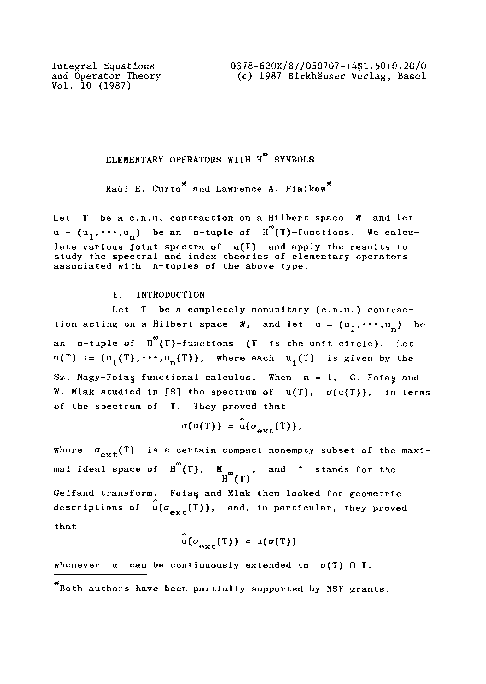 (PDF) Elementary operators with H?-symbols