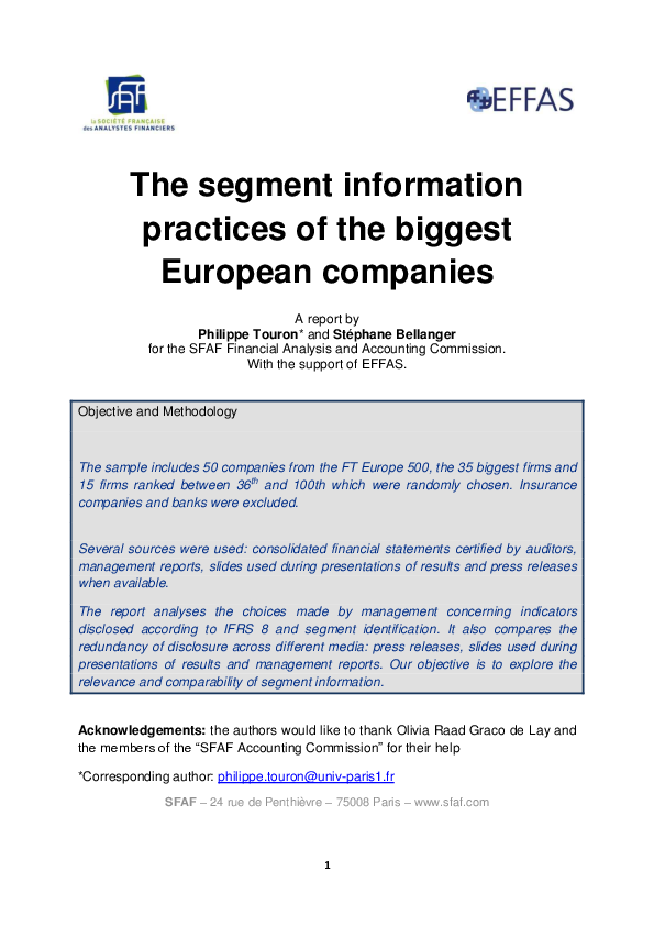 (PDF) The segment information practices of the biggest European ...