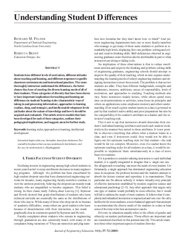 (PDF) Understanding Student Differences