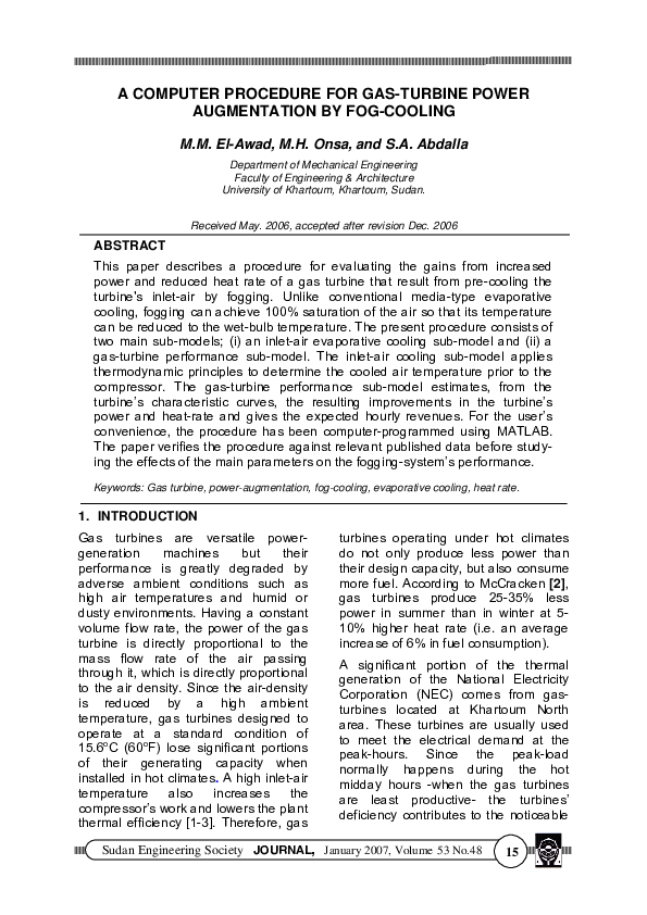 (PDF) GAS-TURBINE POWER AUGMENTATION