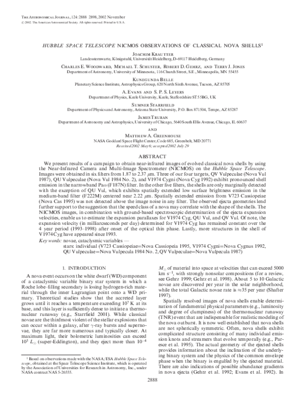 (PDF) [ITAL]Hubble Space Telescope[/ITAL] NICMOS Observations of ...