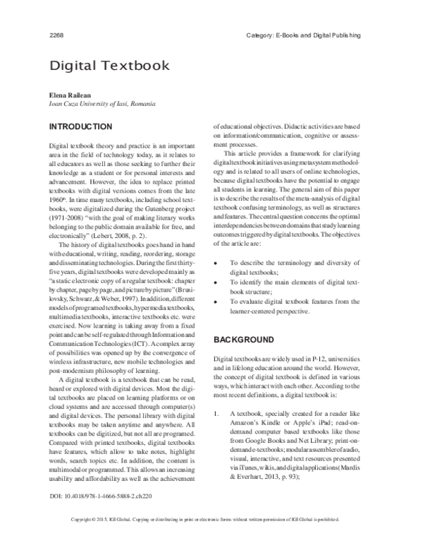 (PDF) Elena Railean (2015). Digital textbook. Encyclopedia of ...