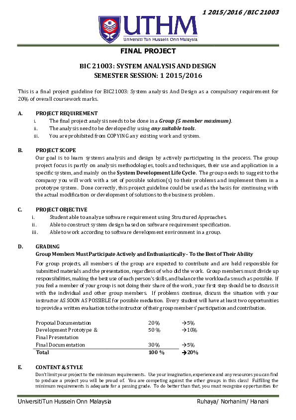 (PDF) project Instruction BIC