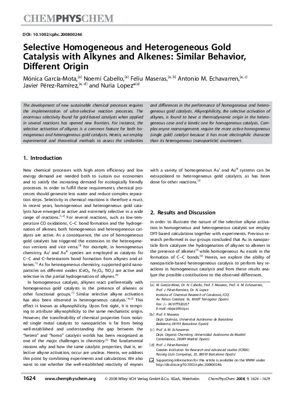 (PDF) Selective Homogeneous and Heterogeneous Gold Catalysis with ...