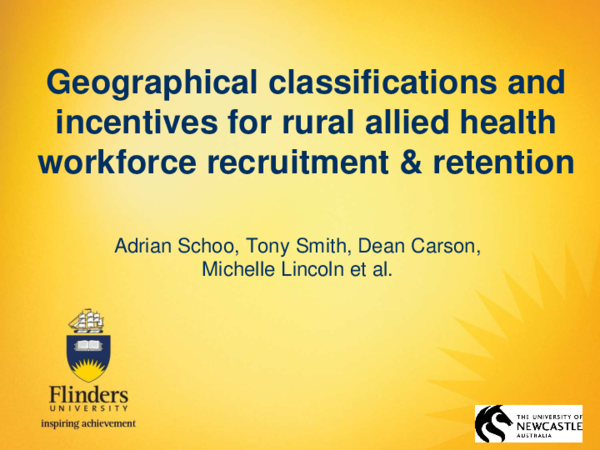 (PDF) Geographical classifications and incentives for rural allied ...