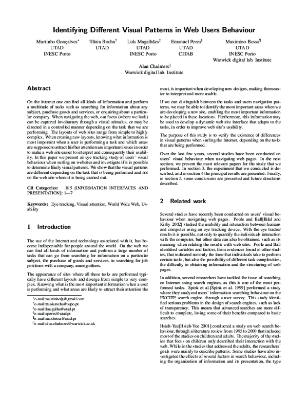 (PDF) Identifying different visual patterns in web users behaviour