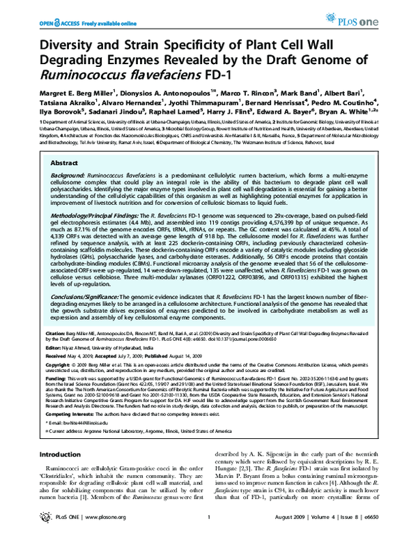 (PDF) Diversity and Strain Specificity of Plant Cell Wall Degrading ...