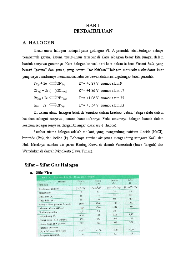 (DOC) Unsur Kimia Halogen dan Gas Mulia