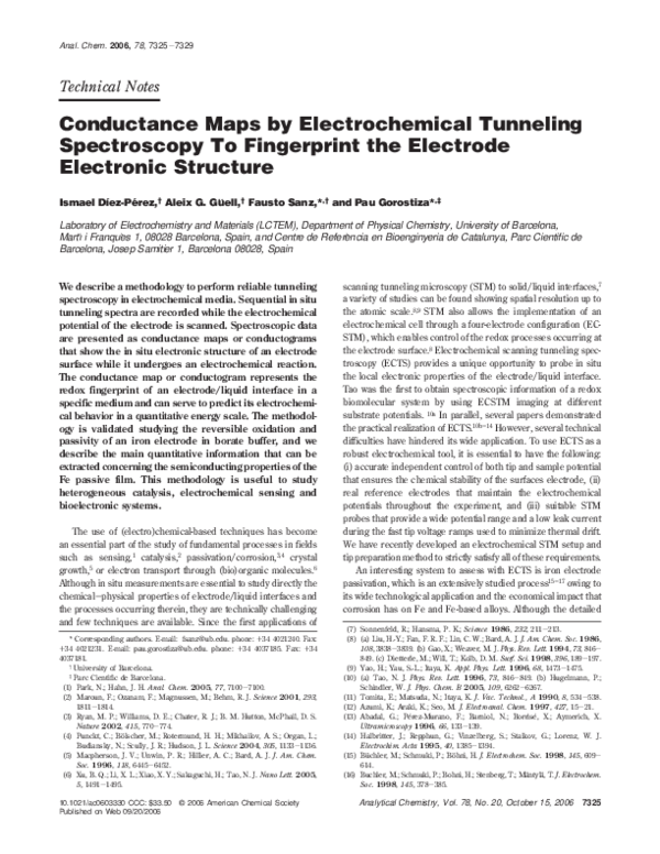 (PDF) Conductance Maps by Electrochemical Tunneling Spectroscopy To ...