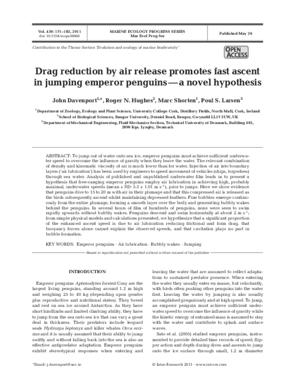 (PDF) Drag reduction by air release promotes fast ascent in jumping ...