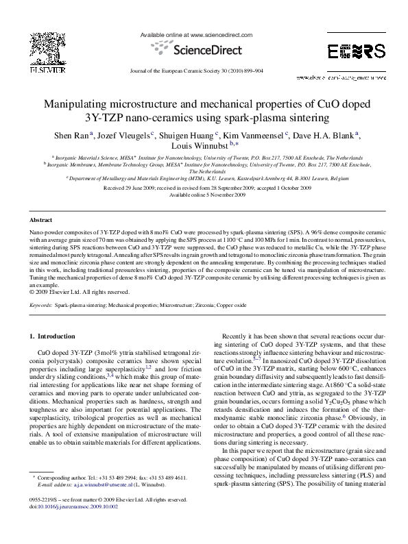 (PDF) Manipulating microstructure and mechanical properties of CuO doped 3Y-TZP nano-ceramics ...