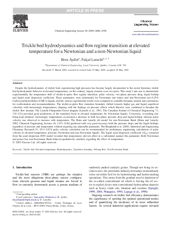 (PDF) Trickle bed hydrodynamics and flow regime transition at elevated ...
