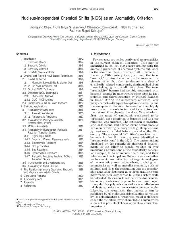 (PDF) Nucleus-Independent Chemical Shifts (NICS) as an Aromaticity ...