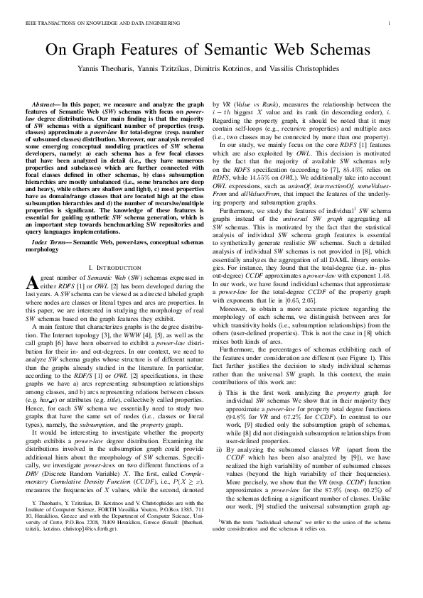 (PDF) On Graph Features of Semantic Web Schemas