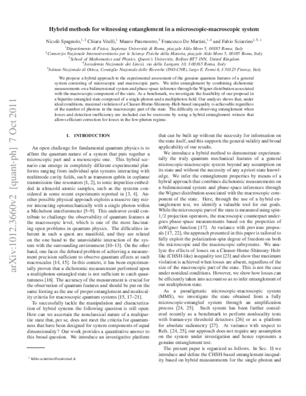 (PDF) Hybrid non-locality test in a microscopic-macroscopic system
