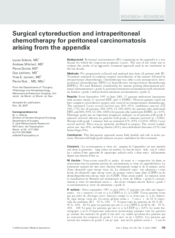 (PDF) Two-step cytoreductive surgery and hyperthermic intraperitoneal ...