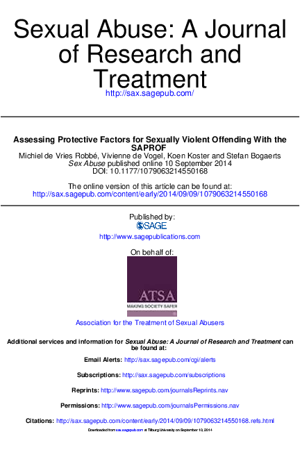 (PDF) Assessing Protective Factors for Sexually Violent Offending With ...