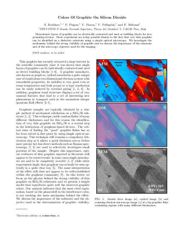 (PDF) Colors Of Graphite On Silicon Dioxide
