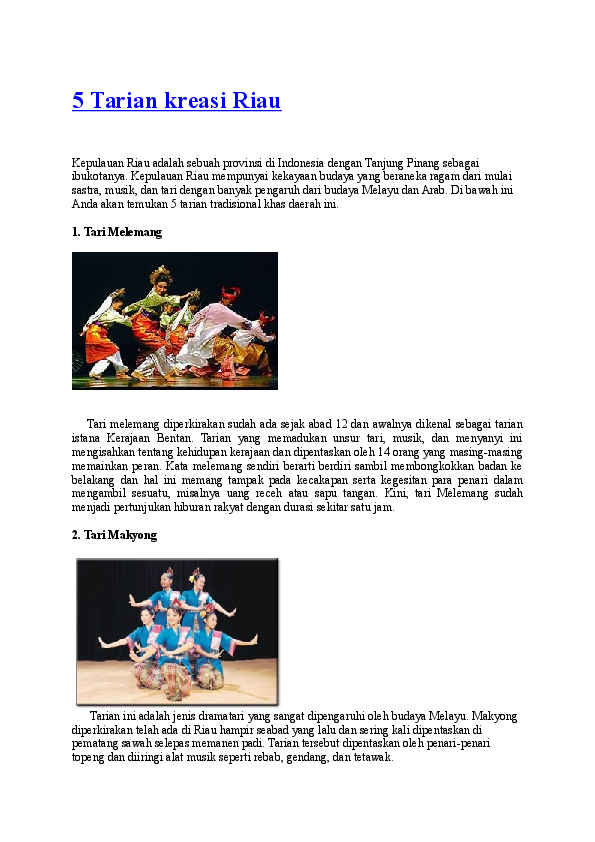 (DOC) 5 Tarian kreasi Riau