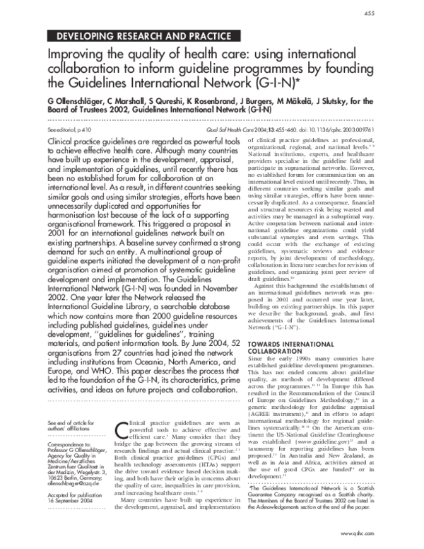 Guidelines International Network