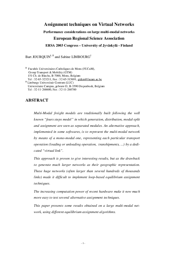 Pdf Assignment Techniques On Virtual Networks Performance Considerations On Large Multi Modal