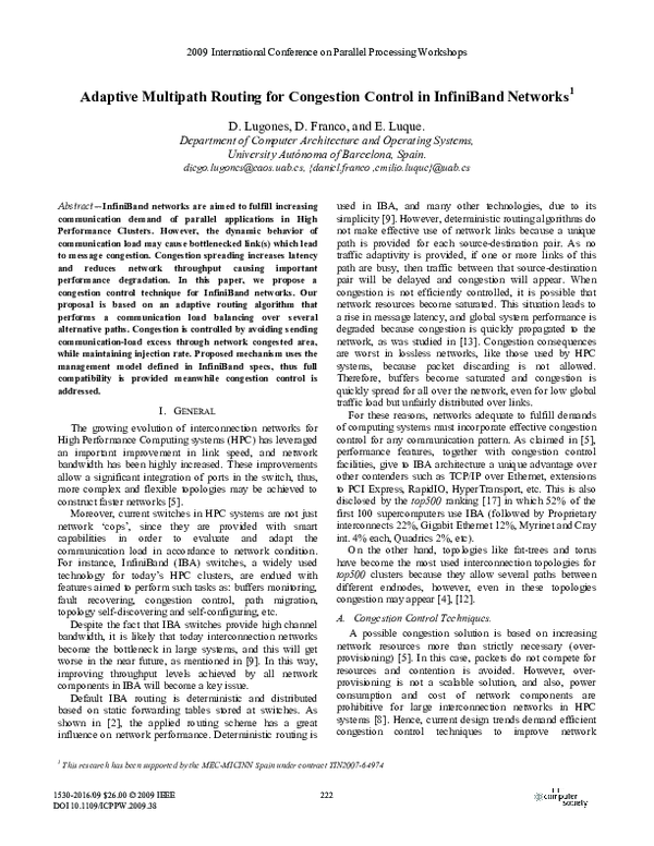 Pdf Adaptive Multipath Routing For Congestion Control In Infiniband Networks