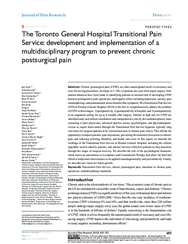 (PDF) The Toronto General Hospital Transitional Pain Service ...