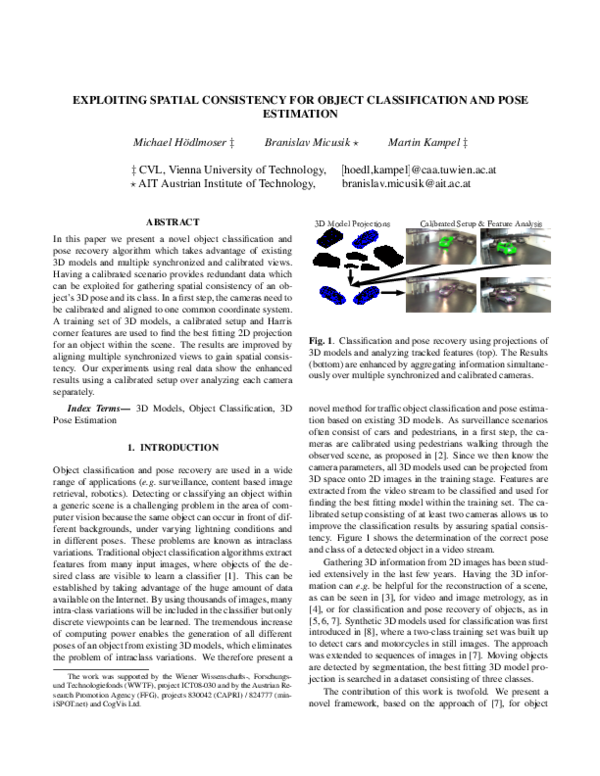 Pdf Exploiting Spatial Consistency For Object Classification And Pose
