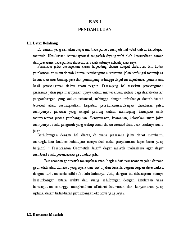 (DOC) contoh tugas besar perencanaan geometrik jalan
