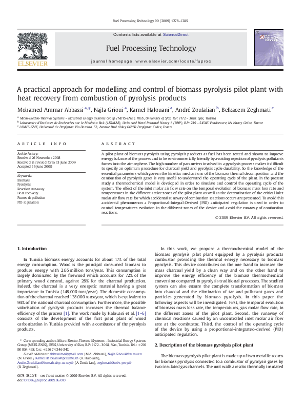(PDF) A practical approach for modelling and control of biomass ...
