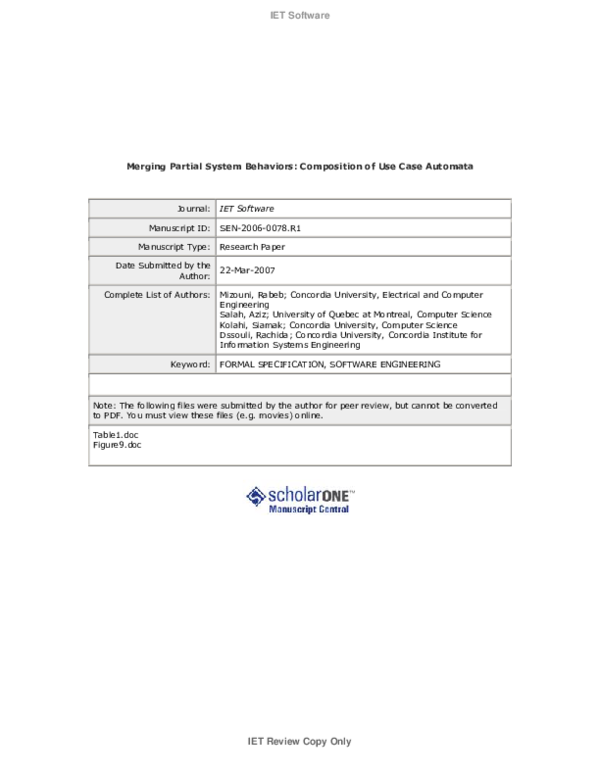 (PDF) Merging partial system behaviours: composition of use-case automata