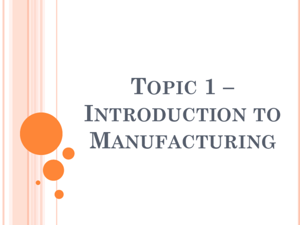 (PDF) Introduction to manufacturing
